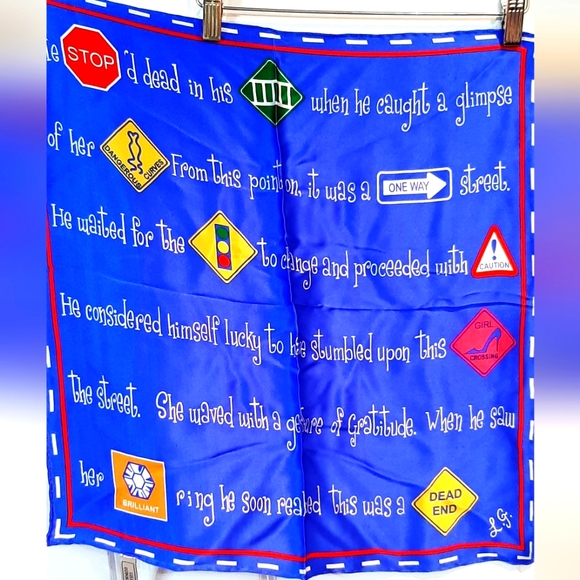 Lulu Guinness | Accessories | Lulu Guinness Scarf Blue Dead End | Poshmark